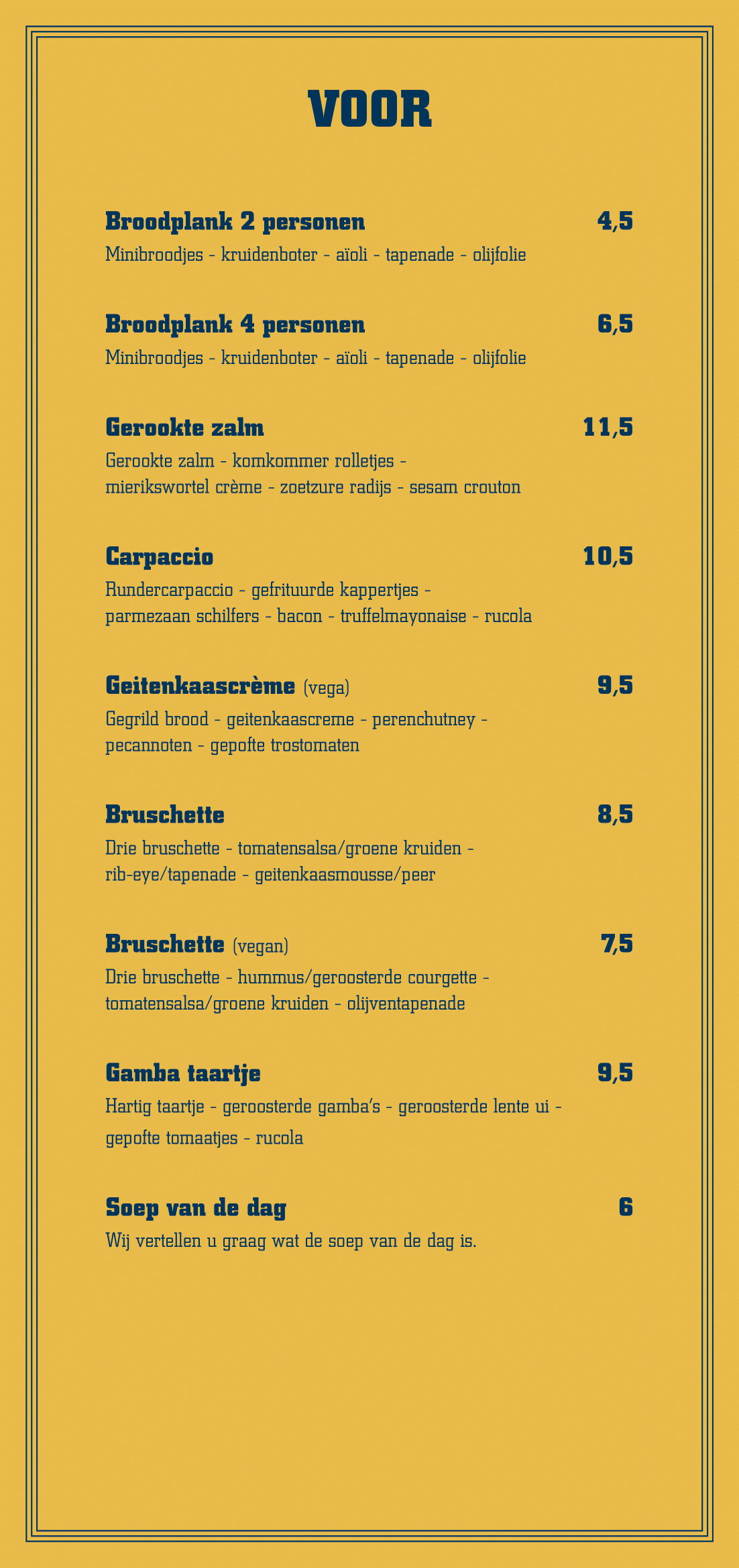 Menu – Brasserie thuis